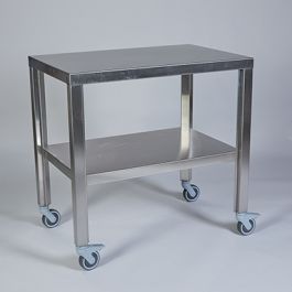 Hcl® stainless steel mobile table, 36", one shelf