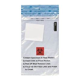 Specimen transport bag with document pouch and absorbent pad enhanced ...