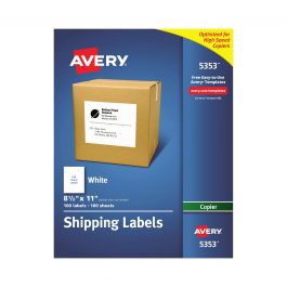 Copier full-sheet labels, 8-1/2" x 11", white, 1 label / sheet ...
