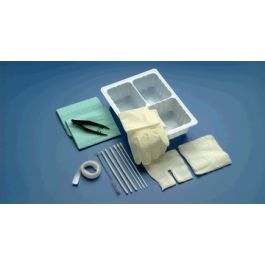 Tracheostomy care set, forceps & gauze dressing, 20/cs
