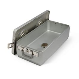 Steriset full-sized sterilization container, condensate drain, aluminum ...